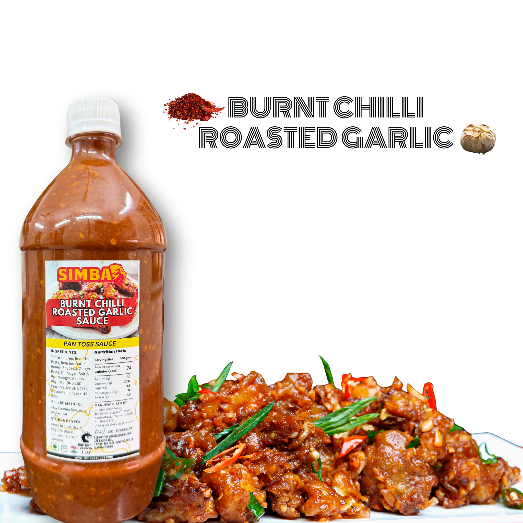 Burnt Chilli Roasted Garlic Sauce MISO – Simba Sauces by Cheesy Juicy Foods